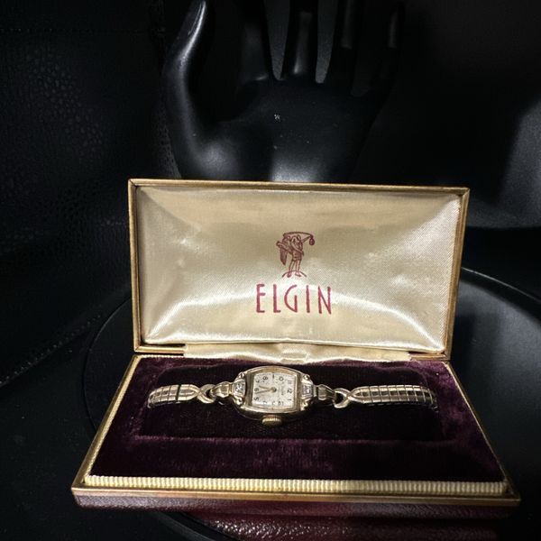 vintage lady elgin Diamond 14k gold watch working | WatchCharts Marketplace