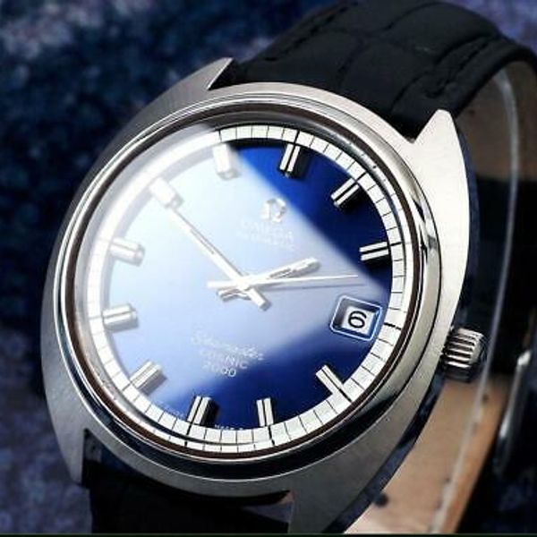 Excellent Mens OMEGA Seamaster COSMIC 2000 Steel Blue Dial Automatic ...