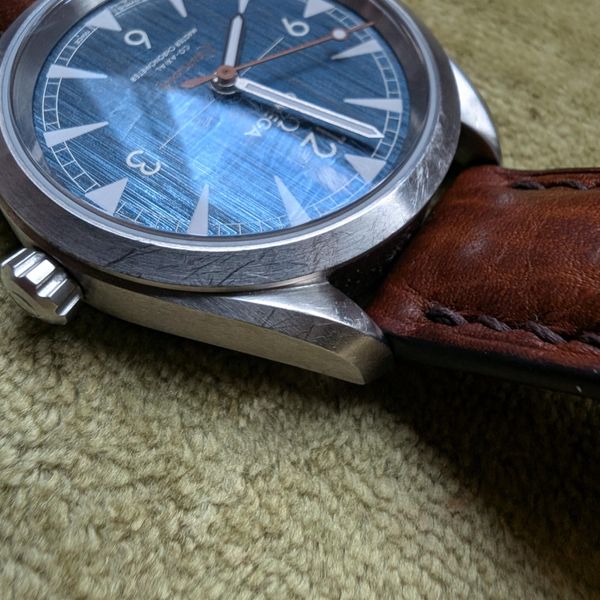 [WTS] OMEGA RAILMASTER blue denim - used with bison leather strap ...