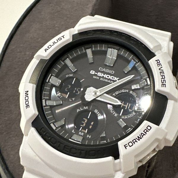 Casio G-Shock Men's Solar Ana-Digi Black Dial White Resin 53mm Watch ...