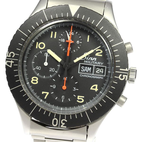 ★With inner box [Sinn] Sinn Military Pilot Chronograph Day Date 156B ...