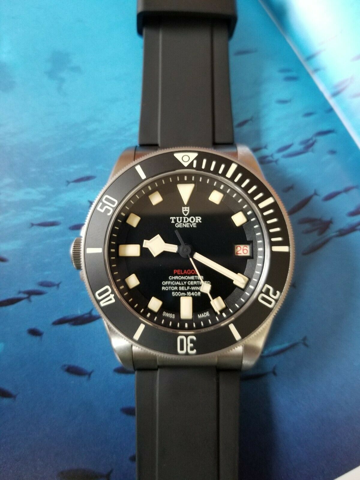 TUDOR PELAGOS LHD - TITANIUM BRACELET, RUBBER STRAP AND ORIGINAL BOX W ...