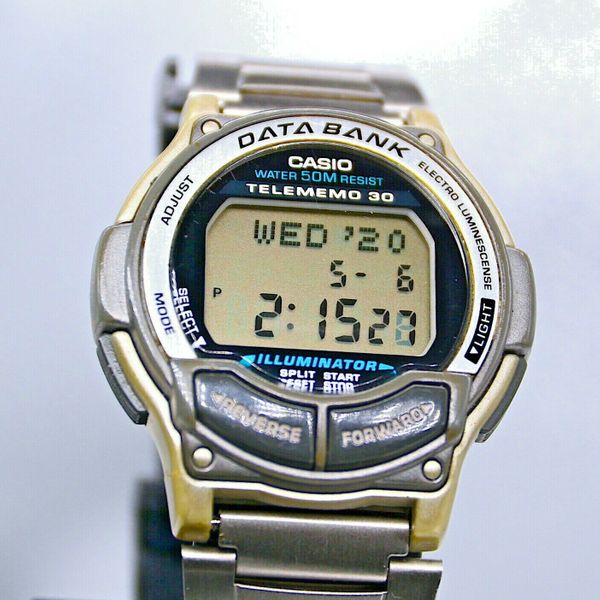 Casio DB-34H Data Bank World Time Watch New battery with Metal Band | WatchCharts Marketplace