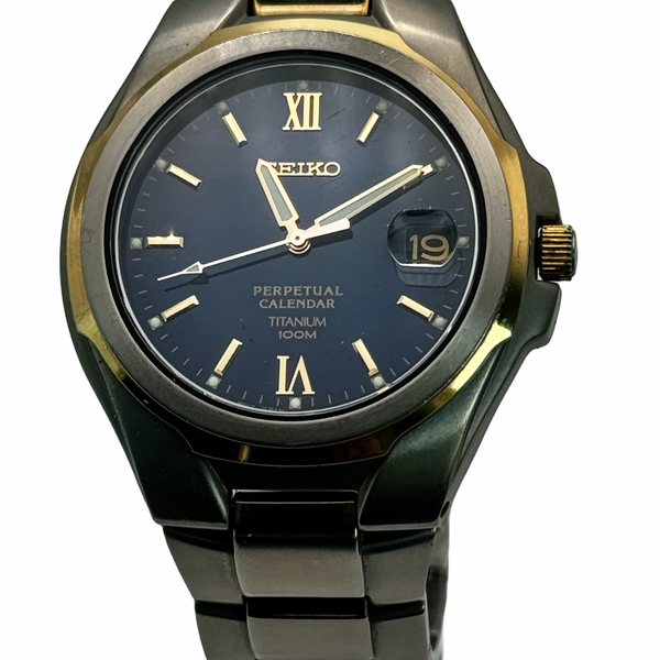 Stunning Seiko Perpetual Calendar Titanium Watch Ref 8F32-00K0 ...