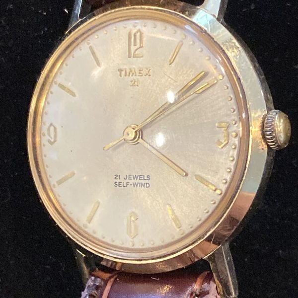 Timex 21 works great 21 jewels gold tone vintage men's watch beautiful ...