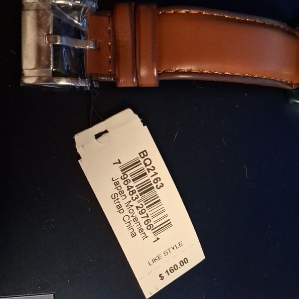 NWT Fossil BQ2163 Rhett Brown Leather Blue Dial Silver Chronograph ...