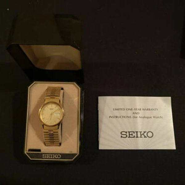 VINTAGE MEN'S SEIKO QUARTZ WATCH 5Y23-8119 GOLD TONE SLIM DESIGN DAY DATE WINDOW | WatchCharts ...