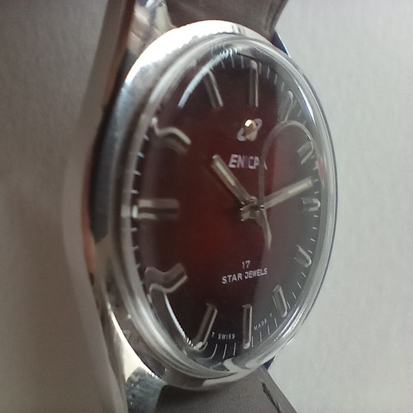 Vintage ENICAR men's manual wind watch AR-160 Rocket Second hand swiss ...