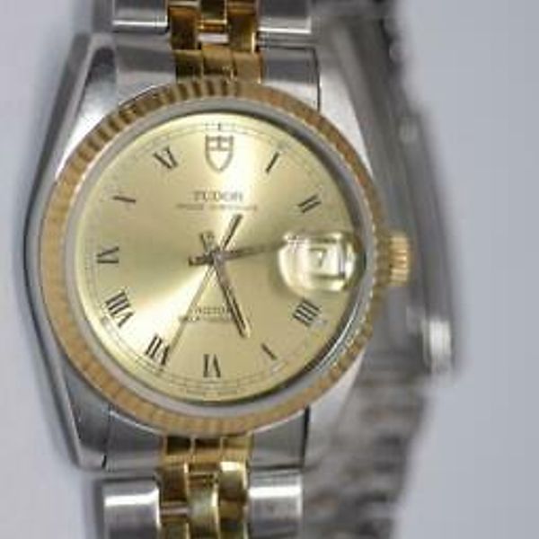 Rolex Tudor Prince OysterDate automatic Gold Bezel 34mm Watch ref ...