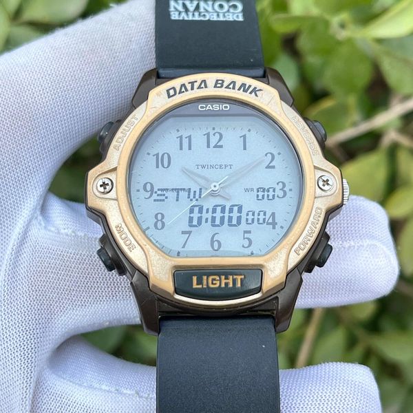 Vintage Casio ABX-23 Twincept Data Bank Ana/Digi World Time Japan Men ...