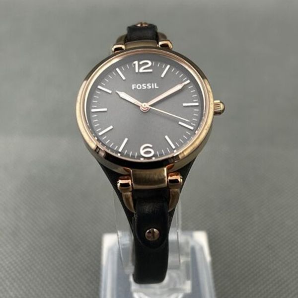 Fossil Womens Watch Georgia ES3077 Brown Leather R.Gold S.Steel 32mm ...