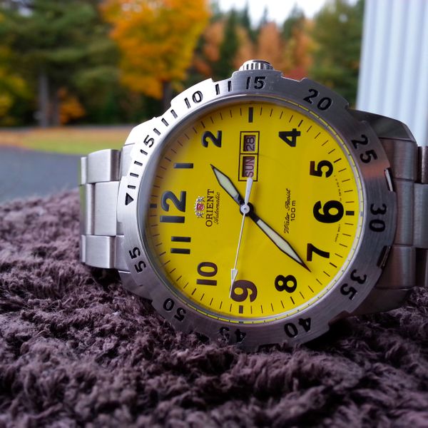 *SOLD* Orient Pilot On SS Bracelet RARE "Yellow" Dial US & Canada ...