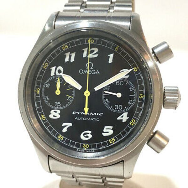 OMEGA Chronograph dynamic Men's Watch Wristwatch Silver Stainless Steel ...