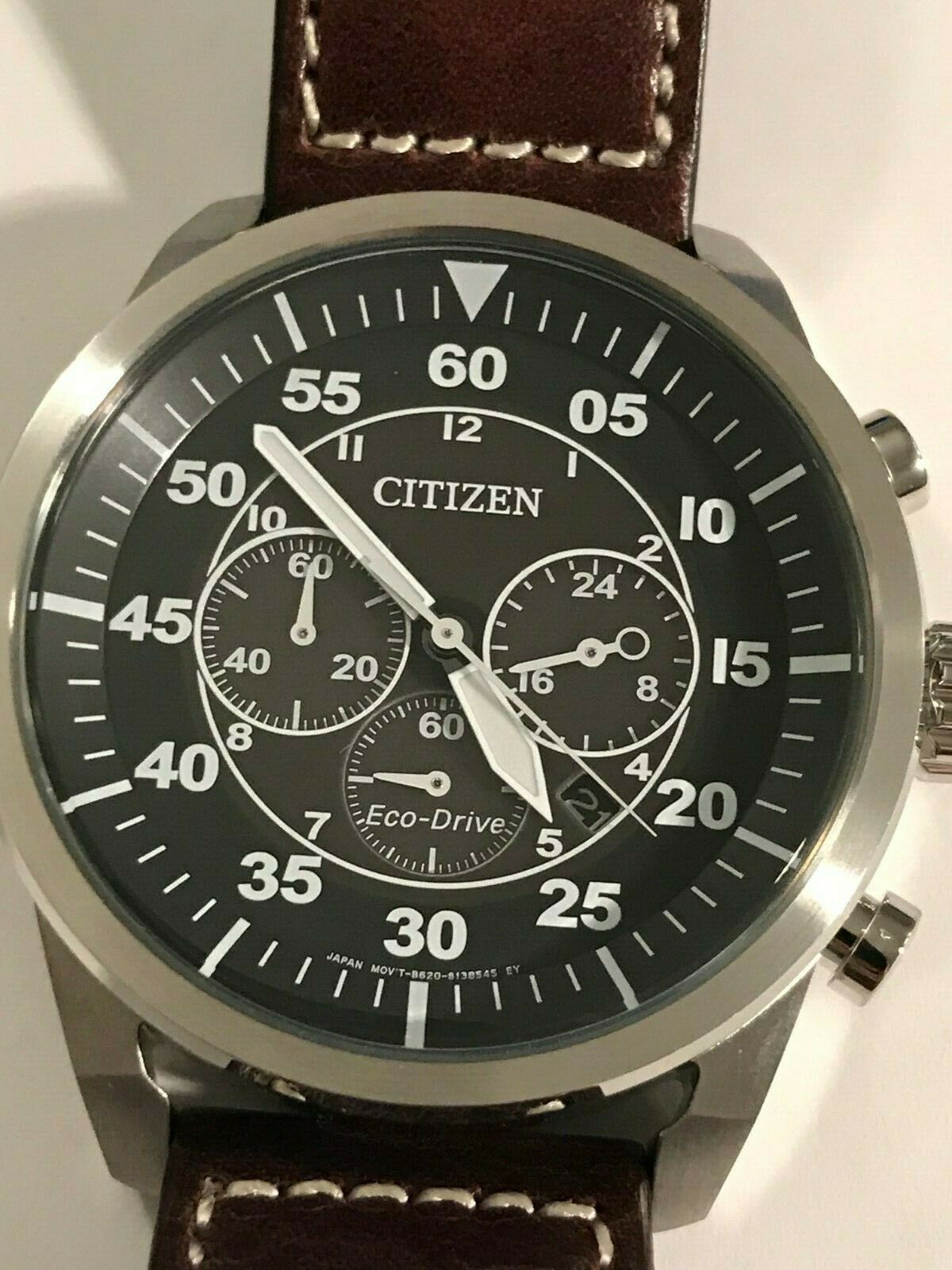 CITIZEN Avion Eco-Drive Chronograph Black Dial Men's Watch Item CA4210 ...