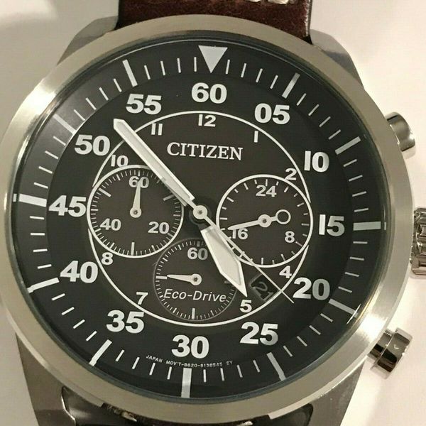 CITIZEN Avion Eco-Drive Chronograph Black Dial Men's Watch Item CA4210 ...