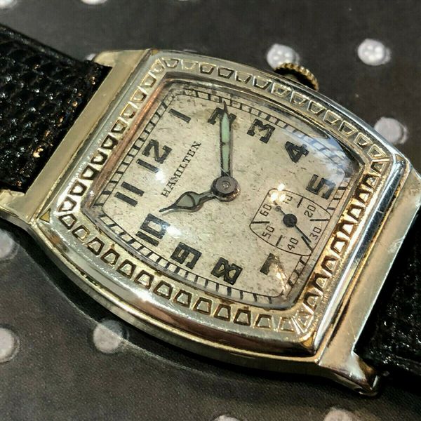 Vintage Hamilton Men's wristwatch art deco 1930's Raleigh very rare ...