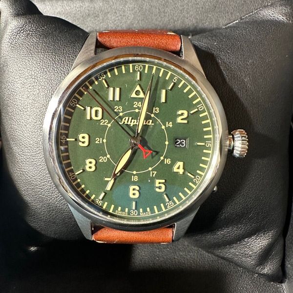 Alpina Men's Limited Ed Pilot Heritage Startimer Automatic Green 44mm ...