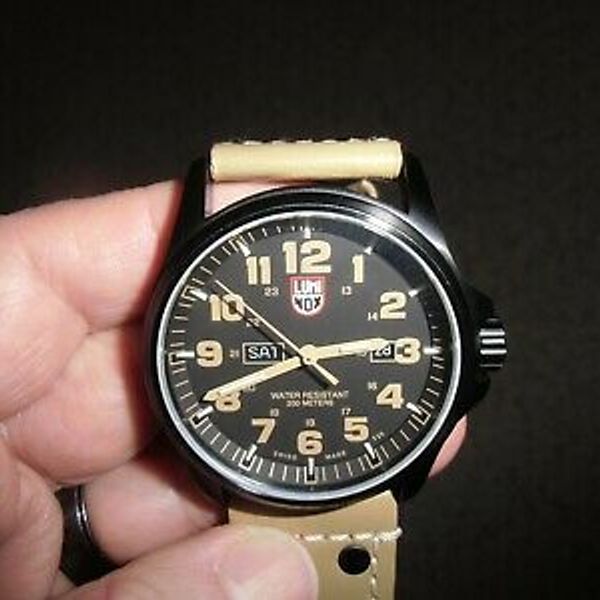 LUMINOX ATACAMA MODEL 1925 LEATHER BAND QUARTZ T25 GREEN TRITIUM WATCH ...