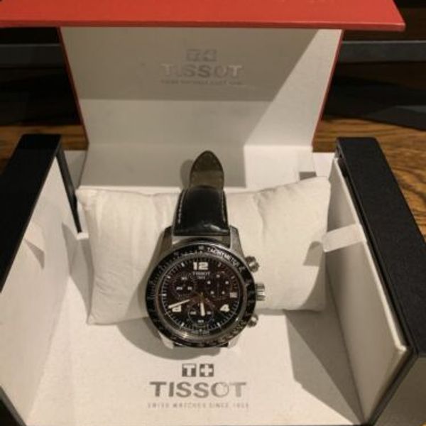 Genuine Tissot V8 Chronograph T039.417 Black Dial Men's Watch ...