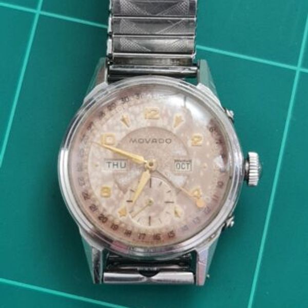 MOVADO CALENDOGRAPH Triple Calendar Manual Vintage Watch Rare Case ...