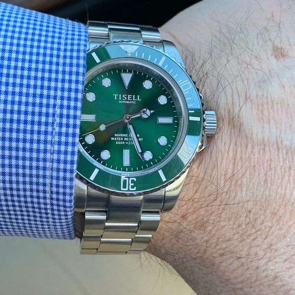 FS: Tisell Marine Diver "Green Hulk" Ceramic Bezel Automatic ...