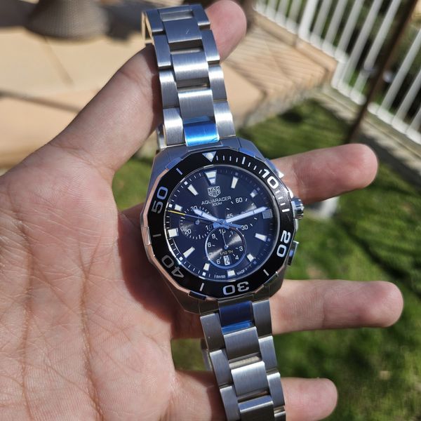 TAG HEUER Aquaracer 300M Chronograph Black Dial 43mm Men's Watch CAY111A.BA0927 | WatchCharts ...