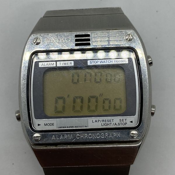 Seiko A259-5080 Alarm Chronograph Digital Vintage Menâ s Watch ...