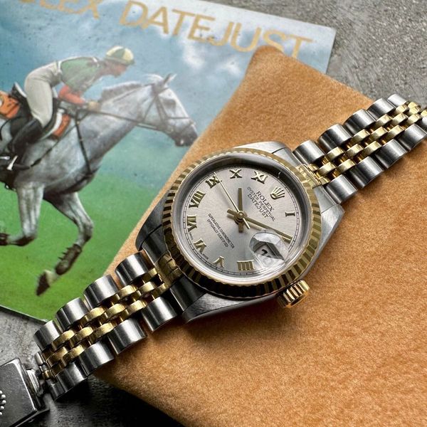 26mm Ladies Rolex 79173 Two Tone Datejust - Slate grey roman numeral ...