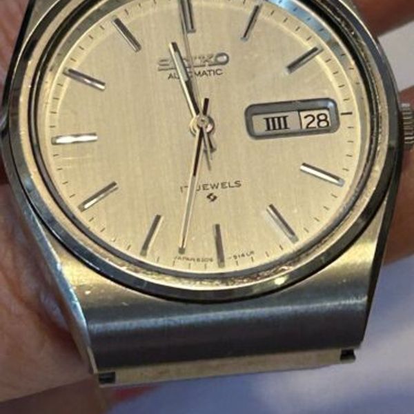 Seiko Automatic 6309-8120 Day/Date Silvertone Men's Wrist Watch Rare ...