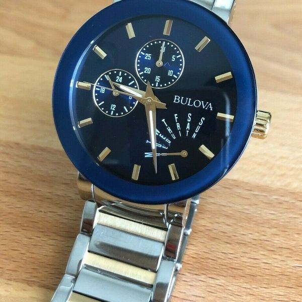 Bulova Men's Watch 98C123 Futuro Two-Tone Stainless Steel Bracelet ...