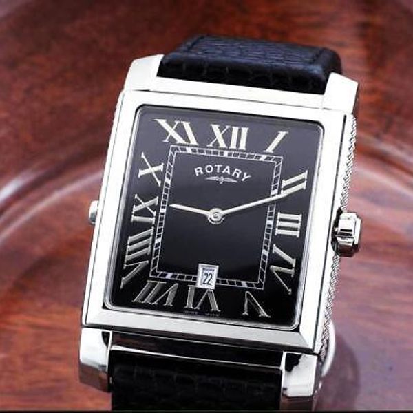 Mens ROTARY REVELATION Reverso reversible Roman Dial SWISS Quartz ...