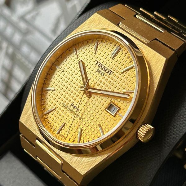 TISSOT PRX Powermatic 80 Automatic Yellow Gold Honeycomb Dial 40mm Men ...