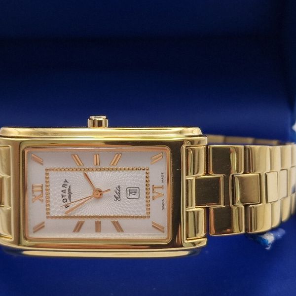 Rotary Elite Gold Plated Tank Style Gents Watch with Box /Manual. New ...