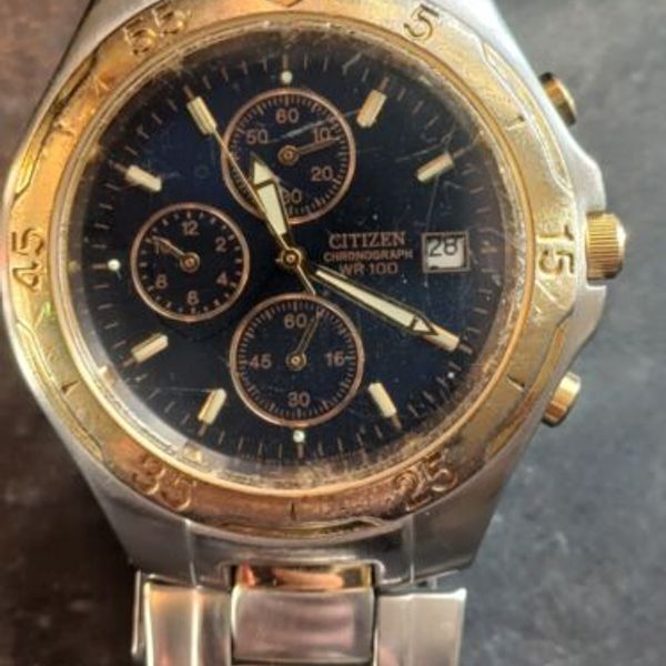 CITIZEN Chronograph WR100 Men's Watch | Gold, Silver, Blue | Great ...