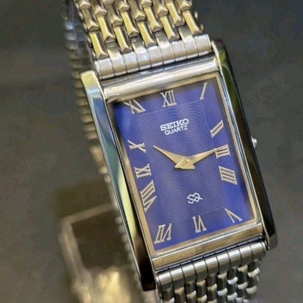 Reloj pulsera japonÃ©s vintage Seiko Slim Tank esfera verde para hombre ...