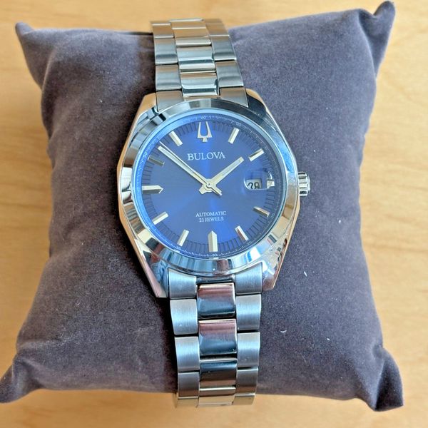 Bulova Surveyor 96B436 Men's Watch 39MM Blue Dial Automatic Men's Watch ...