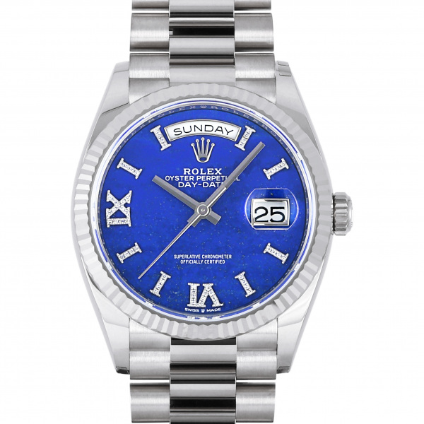 Rolex ROLEX Day Date 36 Lapis Lazuli VI/IX/Bar Diamond 128239 Blue Dial ...