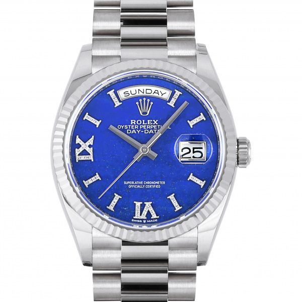 Rolex ROLEX Day Date 36 Lapis Lazuli VI/IX/Bar Diamond 128239 Blue Dial ...
