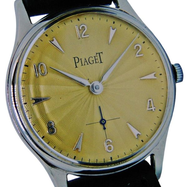 Vintage Piaget WINDUP Stainless Steel; Stunning spider web textured ...