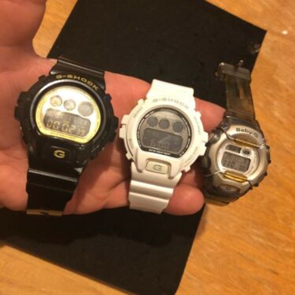 Casio G-Shock Lot Of 3 Watches 2 # 1289 White And Black And 1 Baby G ...