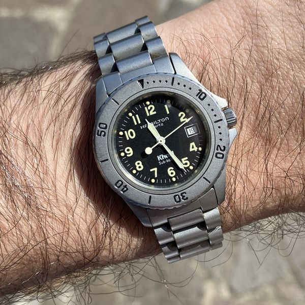 Hamilton Khaki Sub Diver Boy Vintage Quartz Date Watch | WatchCharts ...