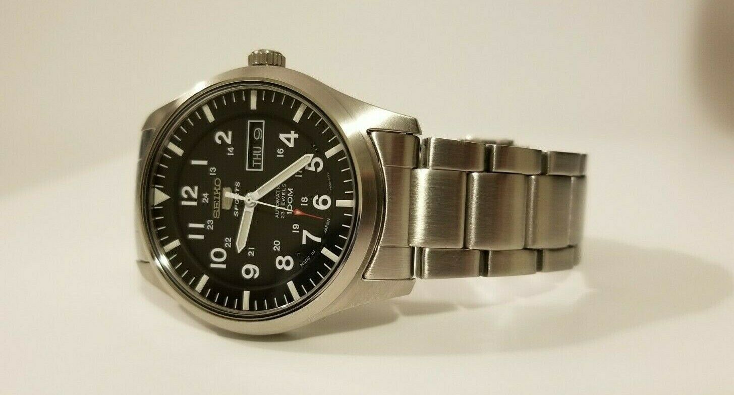 Seiko 5 Sports (SNZG13J1) Black Dial Automatic Watch | WatchCharts