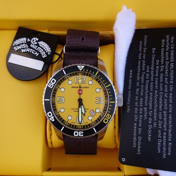 CX Swiss Millitary 200m quartz, yellow on Ball NATO - $200 ...