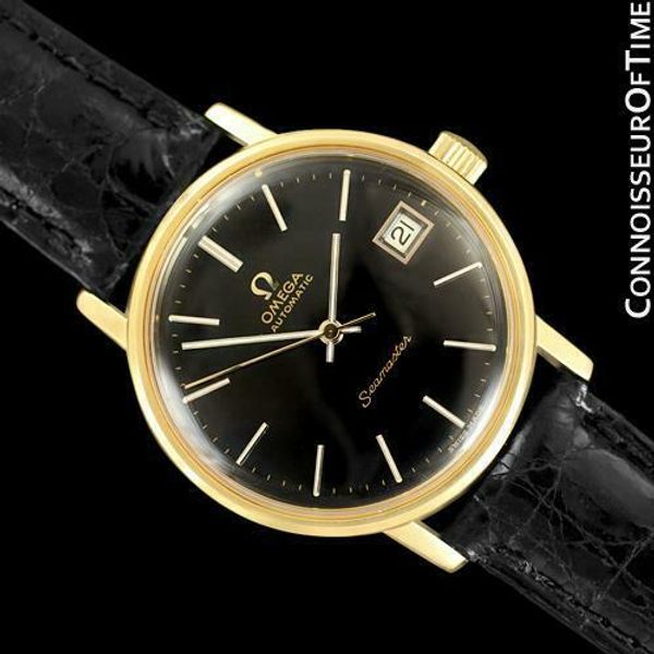 1975 OMEGA DE VILLE Vintage Mens Automatic Full Size, 18K Gold Plated ...