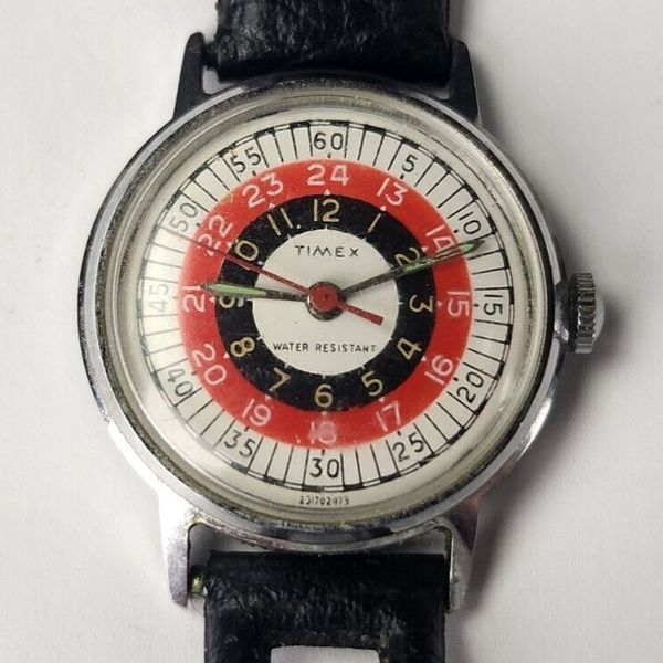 1973 Vintage Timex Sprite Roulette â Bullseyeâ Watch Working ...