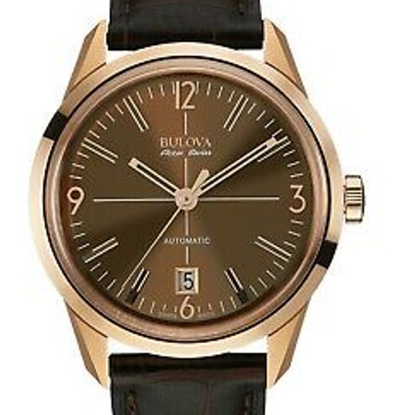 Bulova Accu Swiss Men's 64B124 Murren Automatic Brown Leather Strap ...
