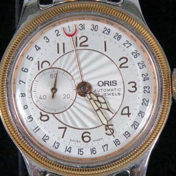 Rare Oris 7462 Automatic Big Crown Watch Subdial 27 Jewels Date Pointer ...
