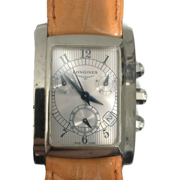 [Used] LONGINES Quartz wristwatch/Analog/Leather/Silver/Orange/Belt ...