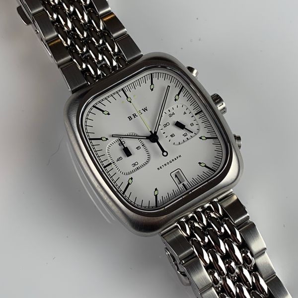 [WTS] Brew Retrograph Oxford White dial with beads of rice bracelet ...