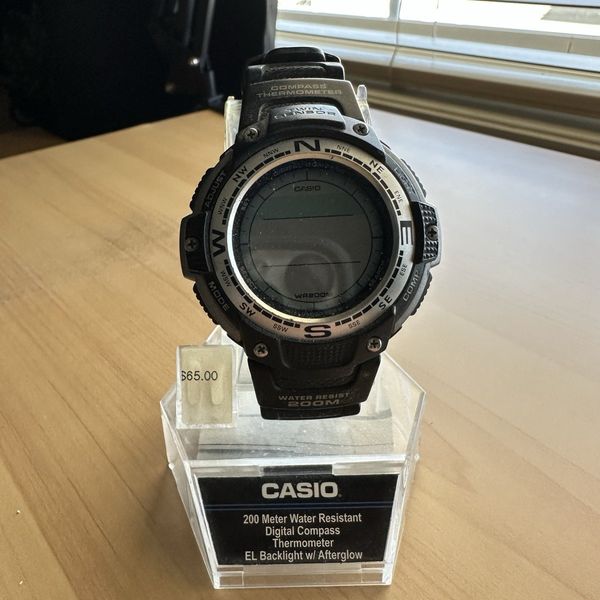 Casio Pathfinder Twin Sensor Watch Digital 3157 SGW-100 200M Compass ...